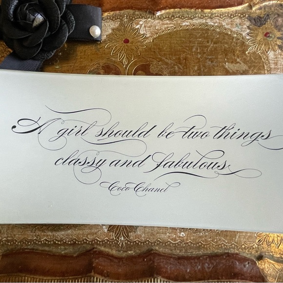 CHANEL | Accents | Coco Chanel Glass Inspirational Quote Tray | Poshmark